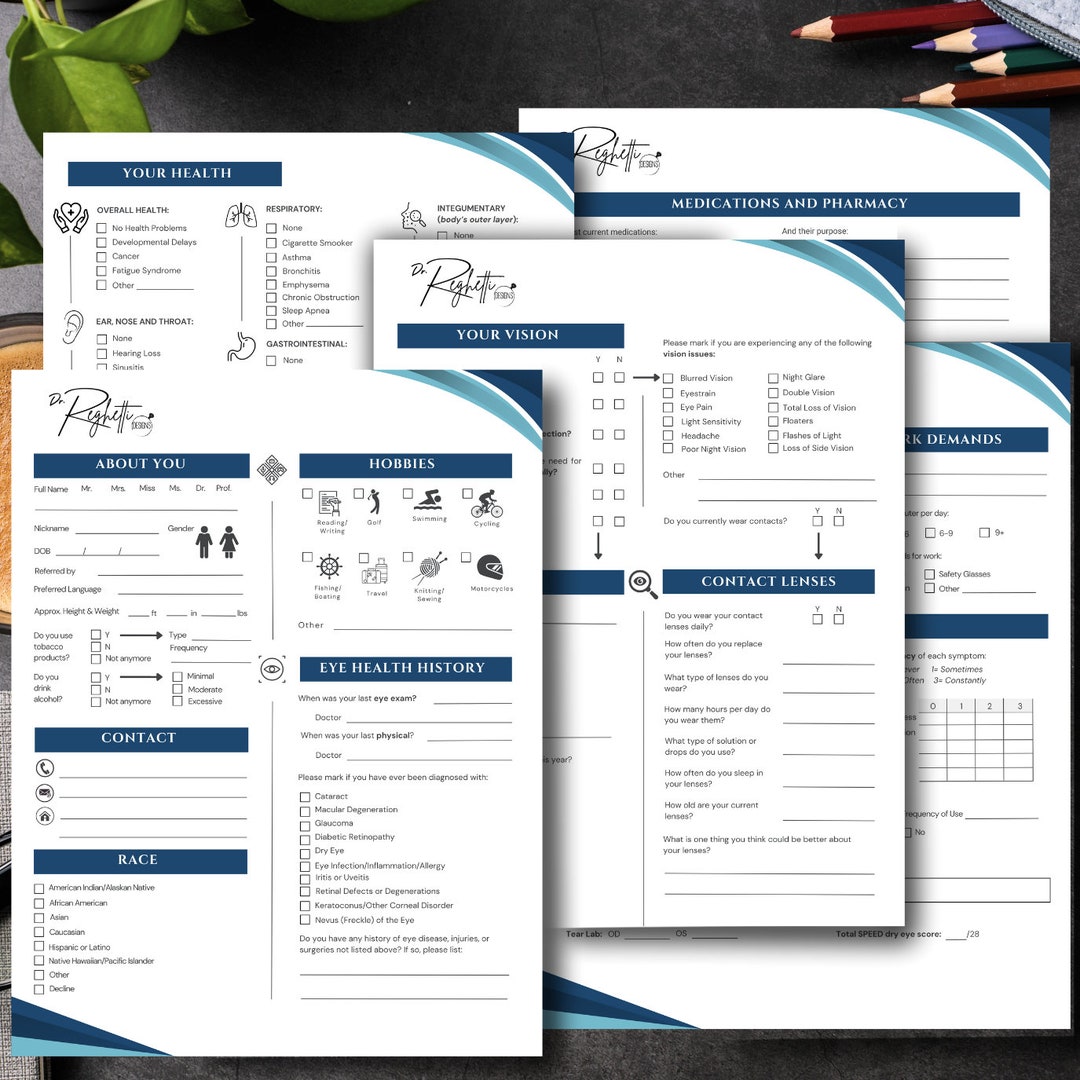 Comprehensive Intake Form for Optometrists - Etsy