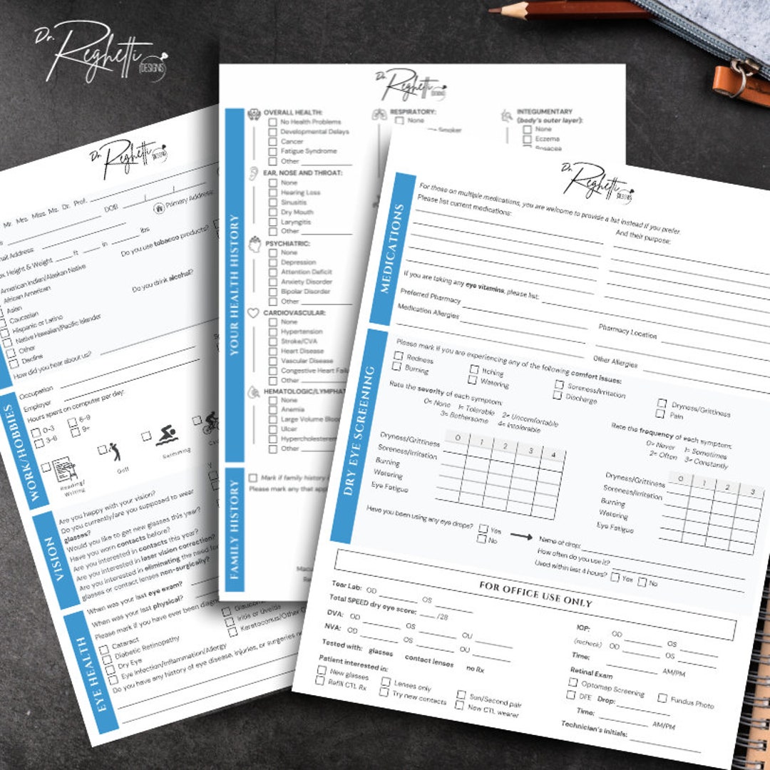 Condensed Intake Form With Pretesting Section - Etsy