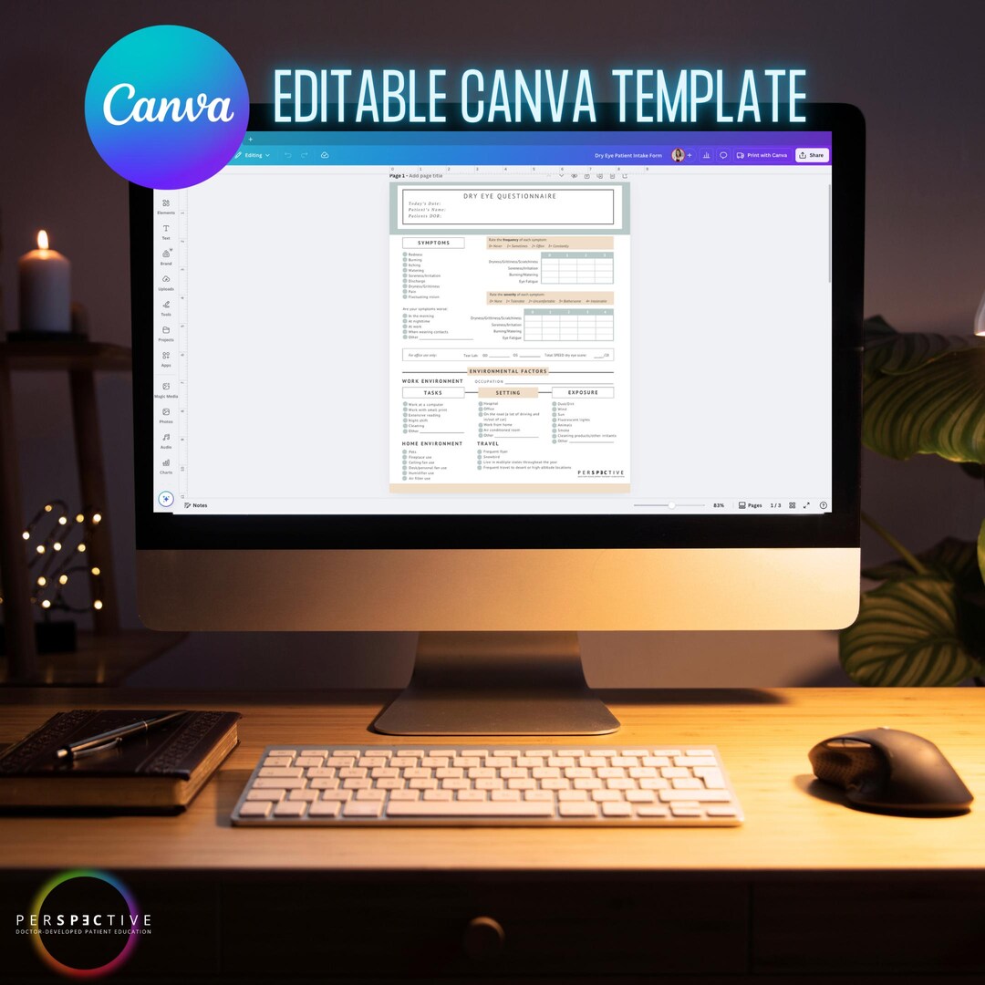 Editable Canva Template - Dry Eye Patient Intake Form - Etsy