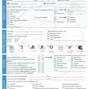 Condensed Intake Form With Pretesting Section - Etsy