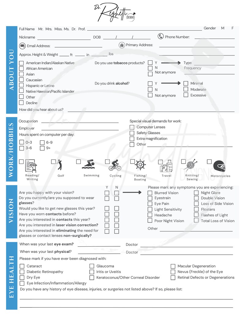 Fillable PDF Version of Condensed Intake Form With Pretesting Section ...