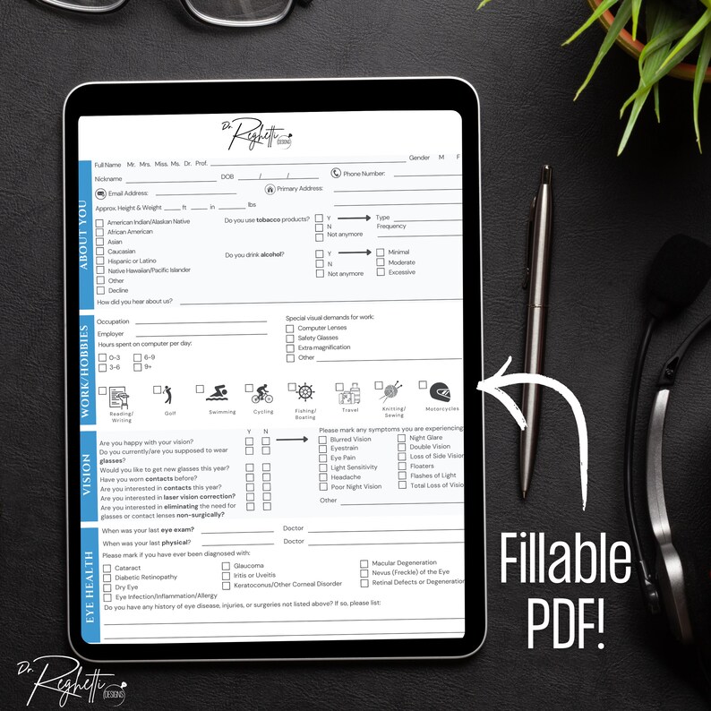 Fillable PDF Version of Condensed Intake Form With Pretesting Section ...