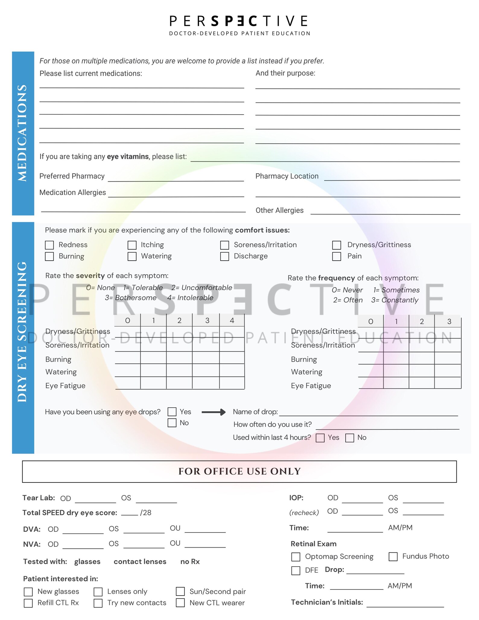 Condensed Intake Form With Pretesting Section - Etsy