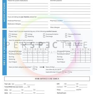 Condensed Intake Form With Pretesting Section - Etsy