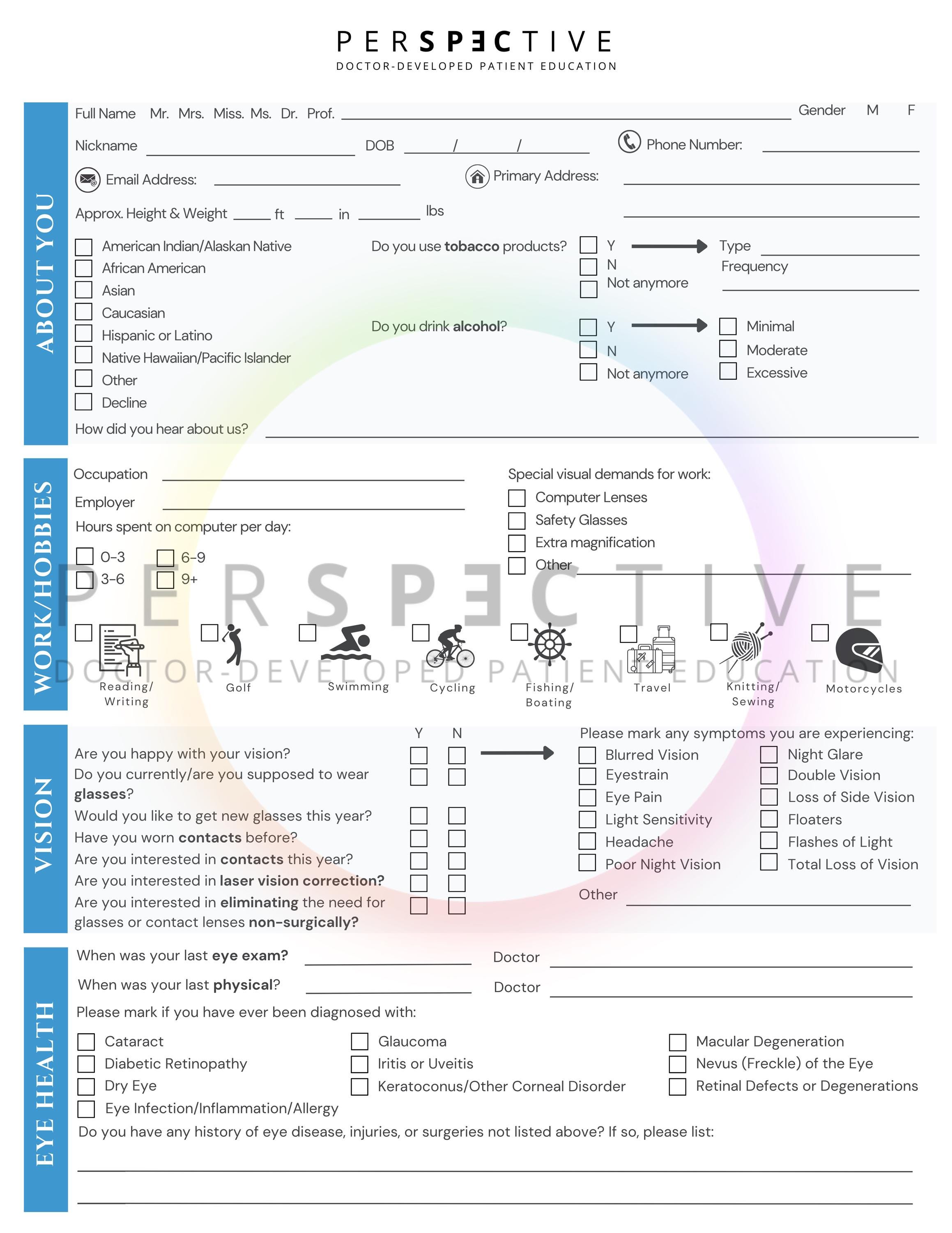 Condensed Intake Form With Pretesting Section - Etsy