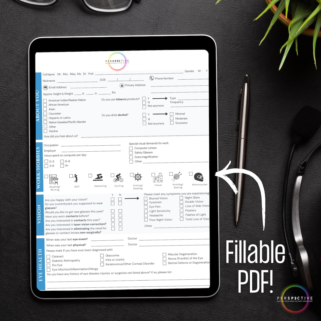 Fillable PDF Version of Condensed Intake Form With Pretesting Section ...
