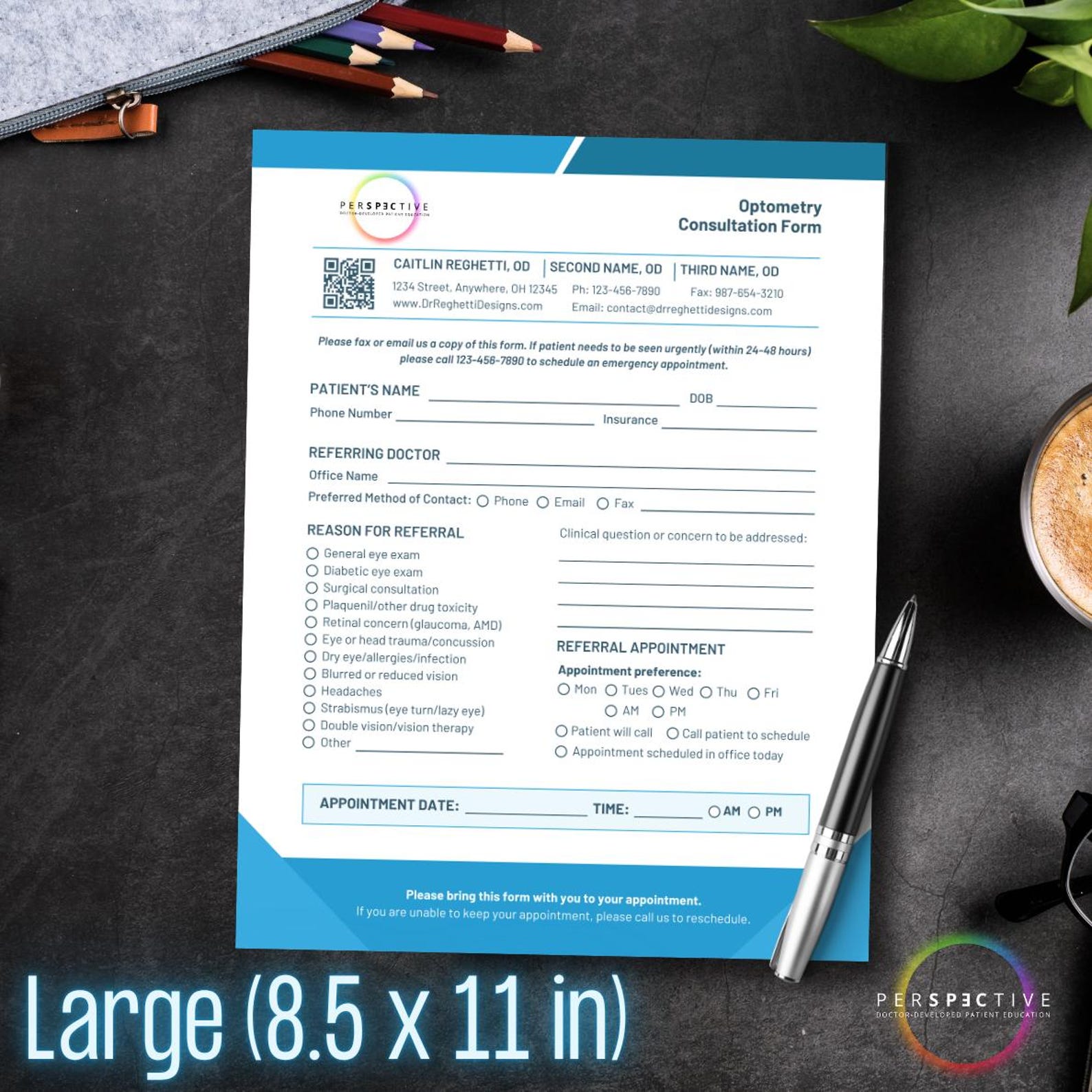 Editable Canva Template - Optometry Consultation Form for Doctors - Etsy