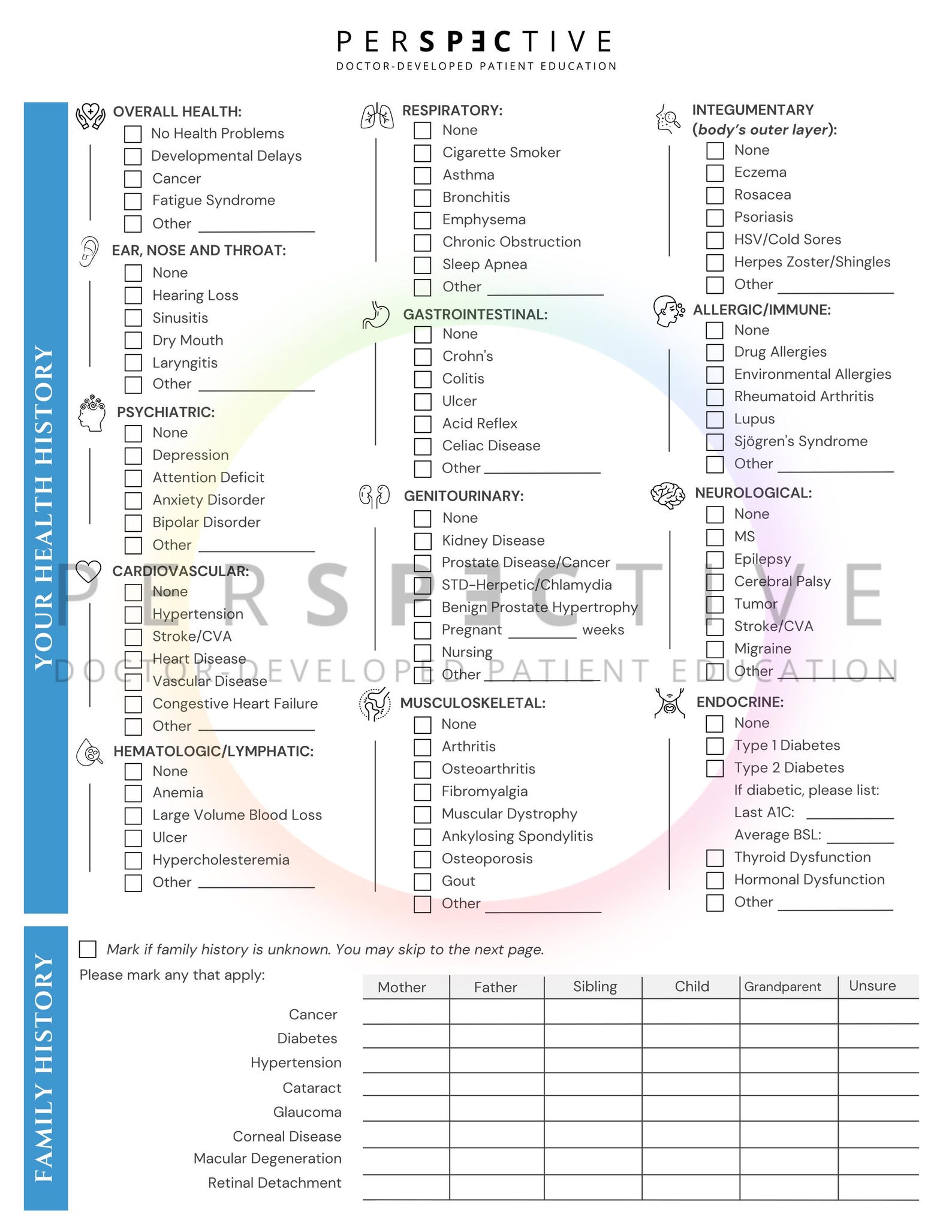 Condensed Intake Form With Pretesting Section - Etsy