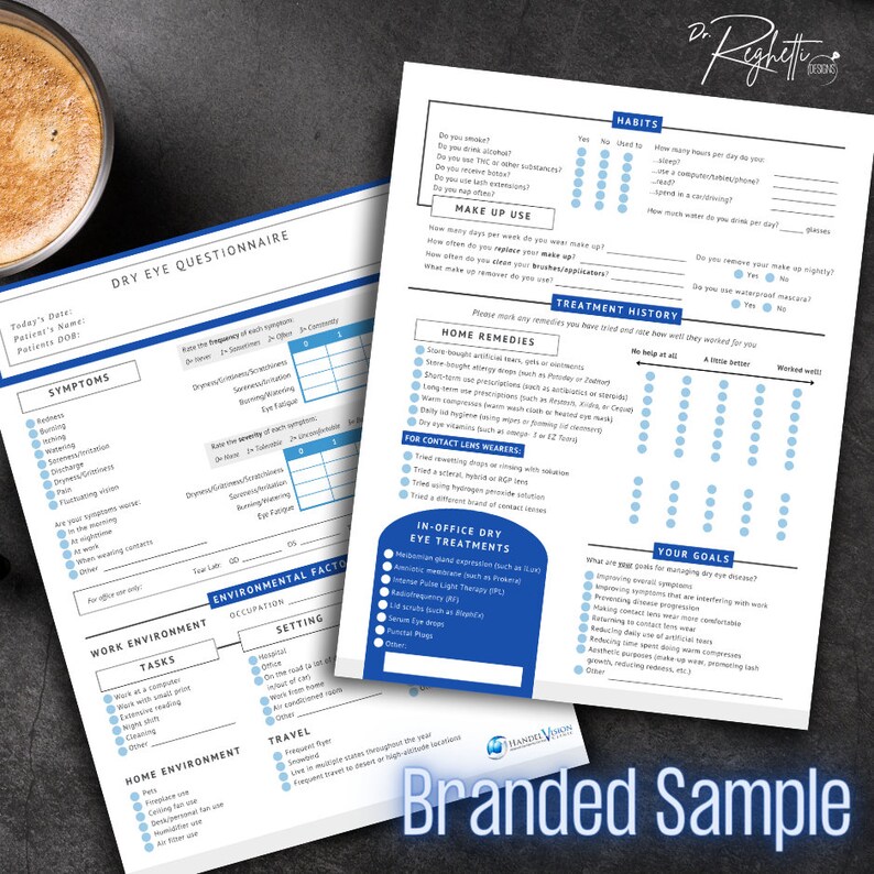 Dry Eye Patient Intake Form - Etsy
