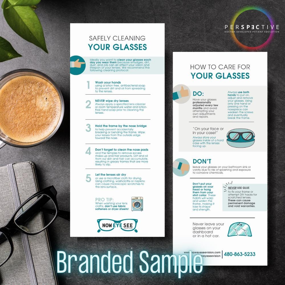 Glasses Care Card for Optometrists/opticians - Etsy