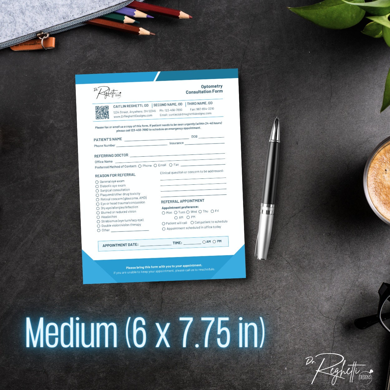 Optometry Consultation Form for Doctors - Etsy