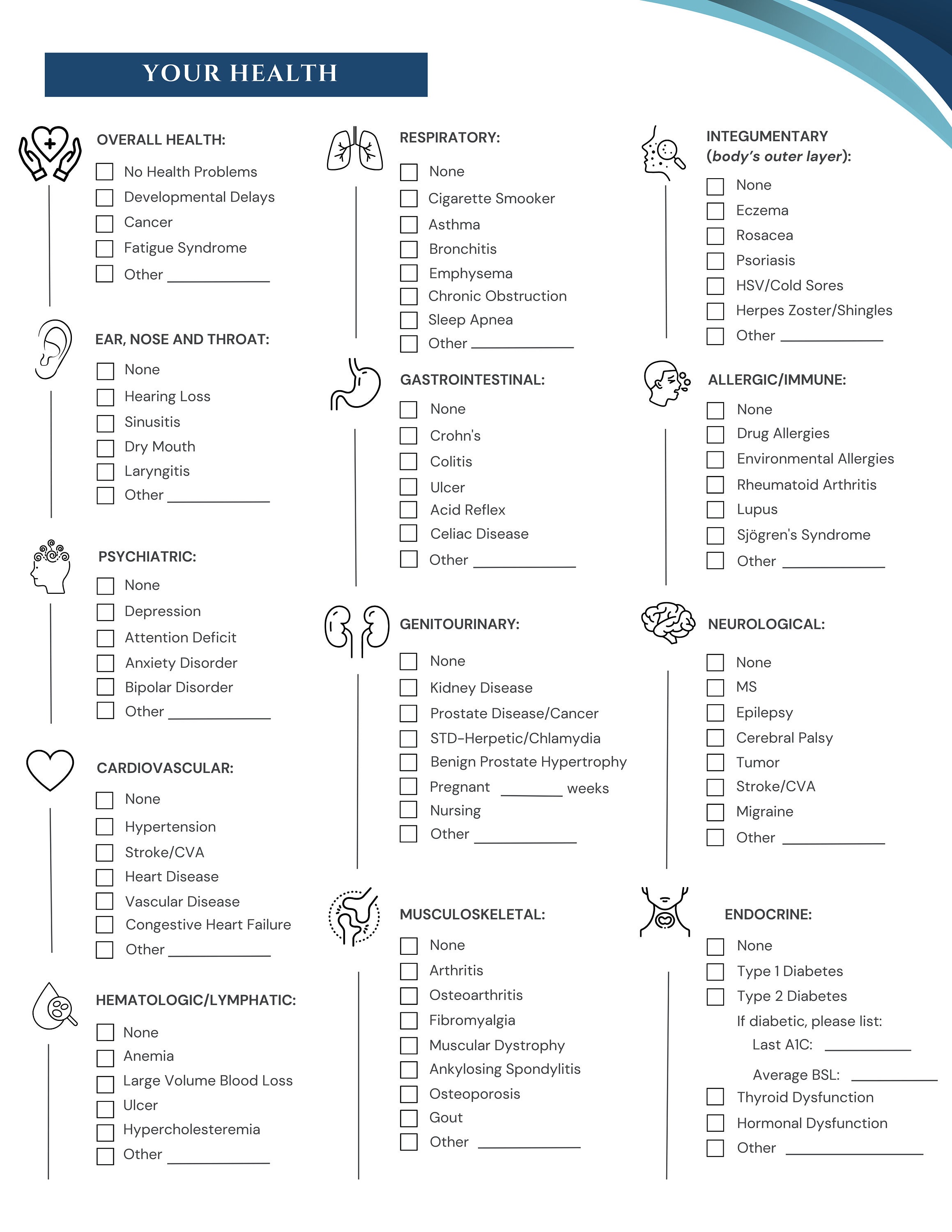 Comprehensive Intake Form for Optometrists - Etsy