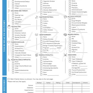 Condensed Intake Form With Pretesting Section - Etsy