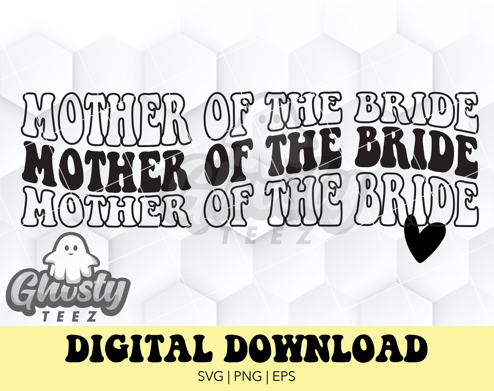 Mother of the Bride SVG, PNG, Wedding Svg, Bridal Party Svg Png, Retro ...