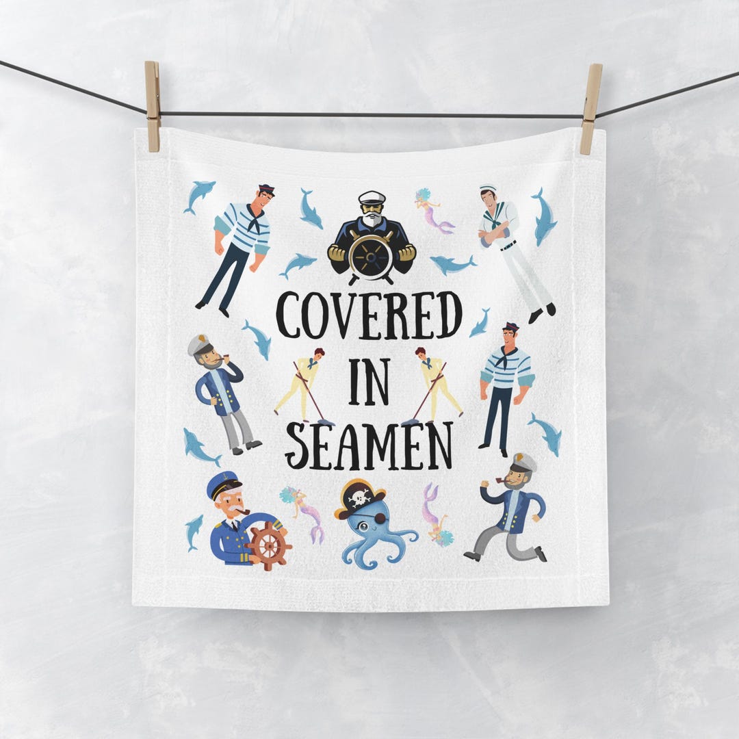 Covered in Seamen Funny Face Towel Christmas Gag Gift Stocking Stuffer ...