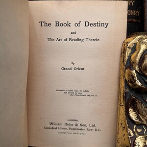 The Book of Destiny, by Grand Orient [AE Waite] (1912, First Edition ...