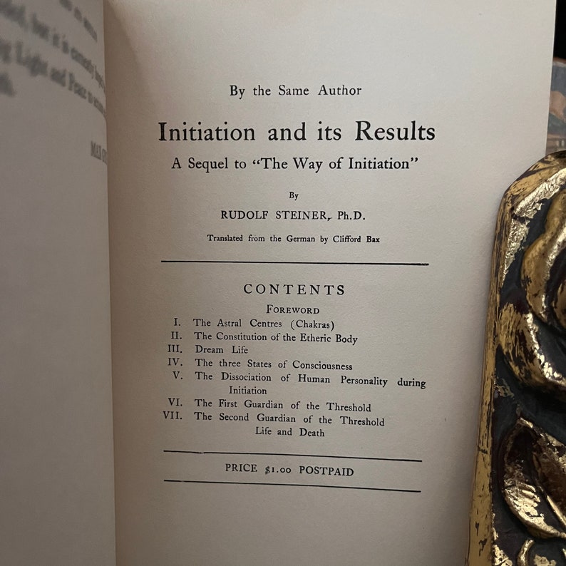 Initiation and Its Results, by Rudolf Steiner 1910 Rare Occult Books ...