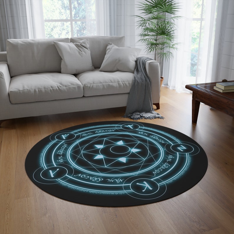 Ritual Circle Rug Magic Circle Round Carpet Hermetic - Etsy