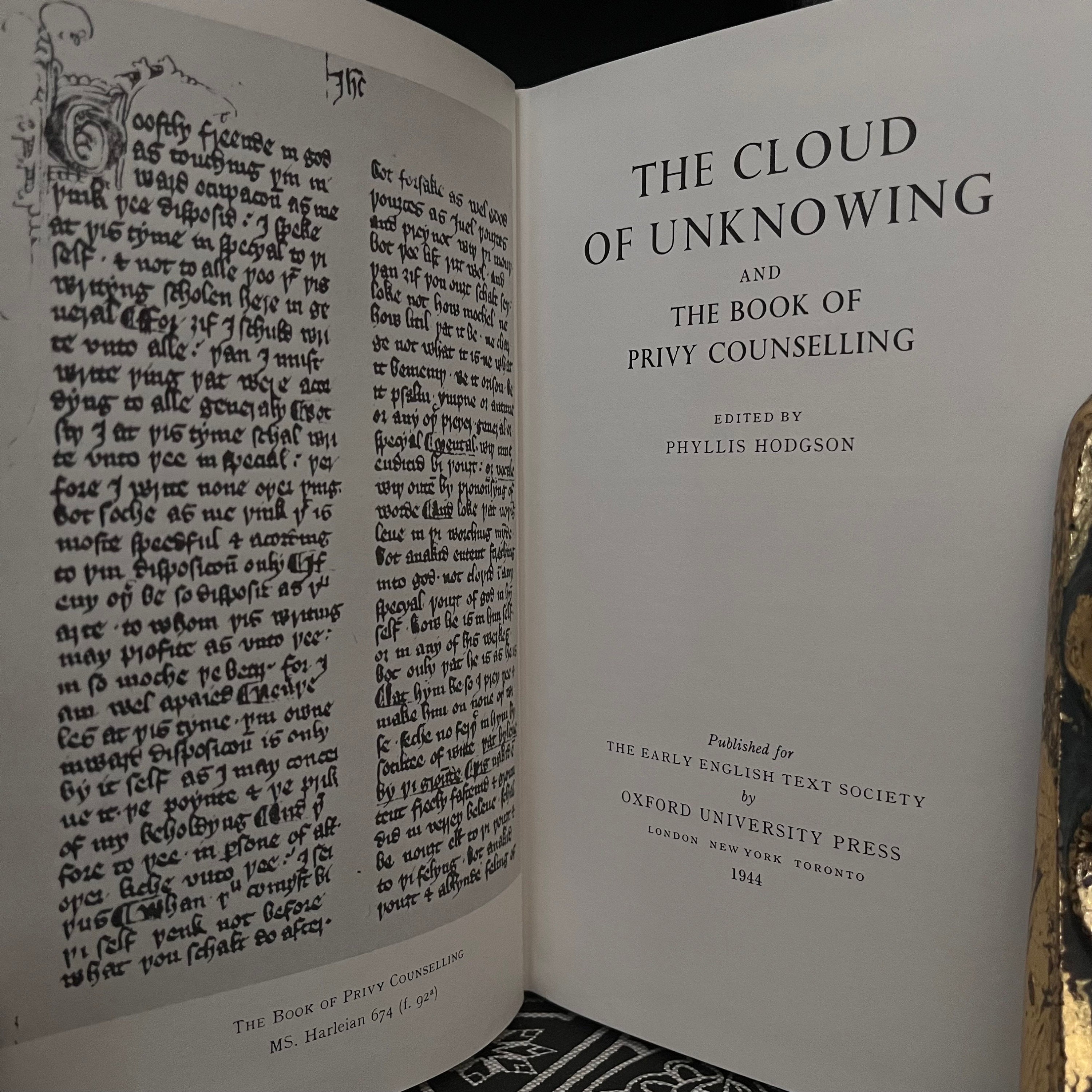 The Cloud of Unknowing, & the Book of Privy Counselling - Occult ...