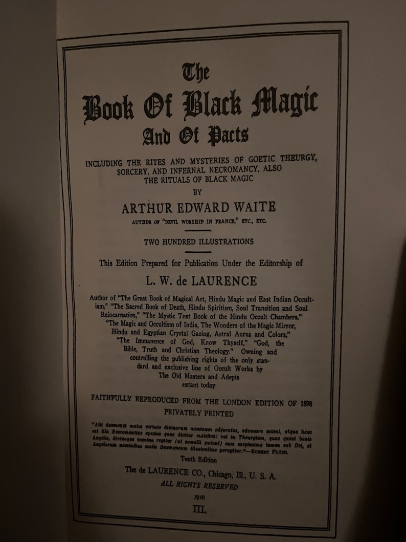 The Book of Black Magic and of Pacts, A.E Waite Occult Facsimile ...