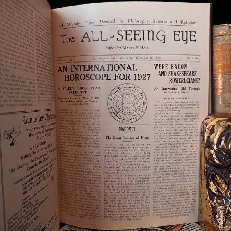 The All Seeing Eye, Manly P Hall Volume Lll 1926-1927 # 1 - 26 - Occult ...