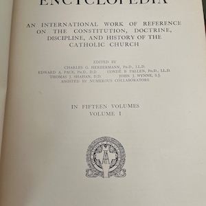 The Catholic Encyclopedia Complete 15 Vol. Set + Index **rare First Edition** - Antiquarian ...