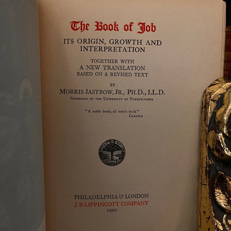 BOOK OF JOB Bible Book Christianity Theology Bible Study Class Vintage ...