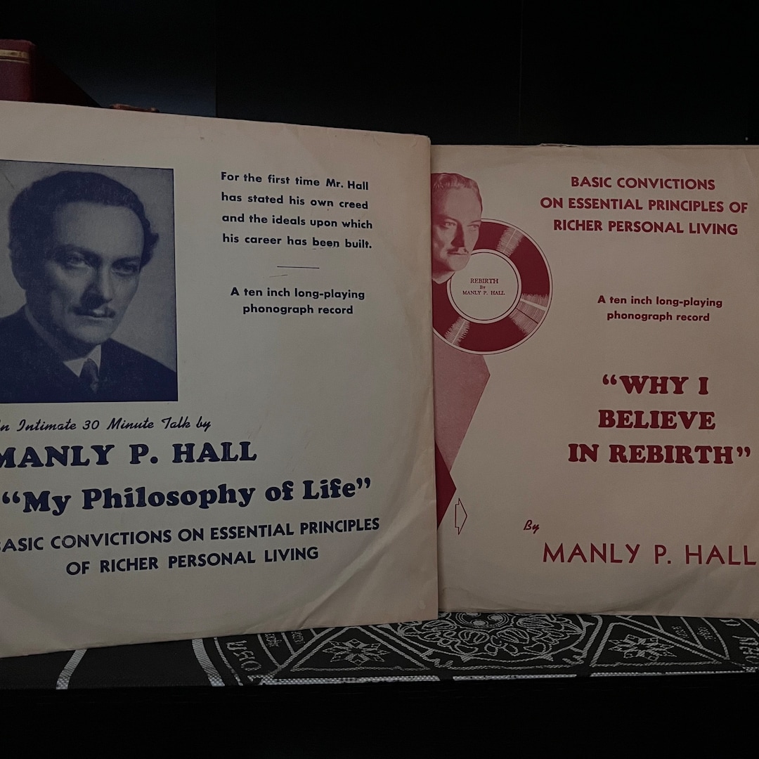Set of 2 Rare Manly P Hall Vinyl Records, by PRS - Occult, Rosicrucian ...