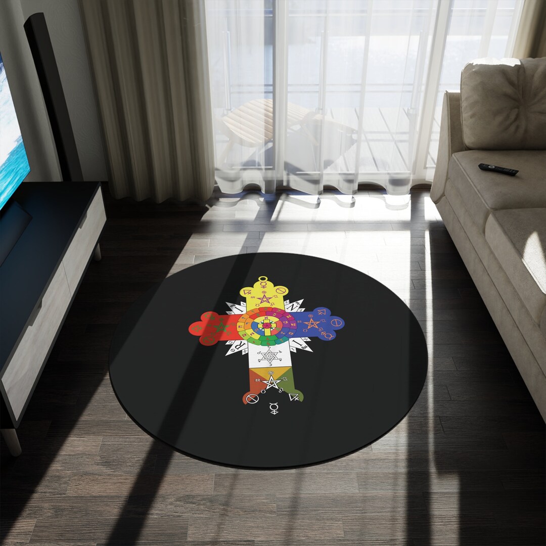 Golden Dawn Cross Rug Occult Decor Aleister Crowley - Etsy