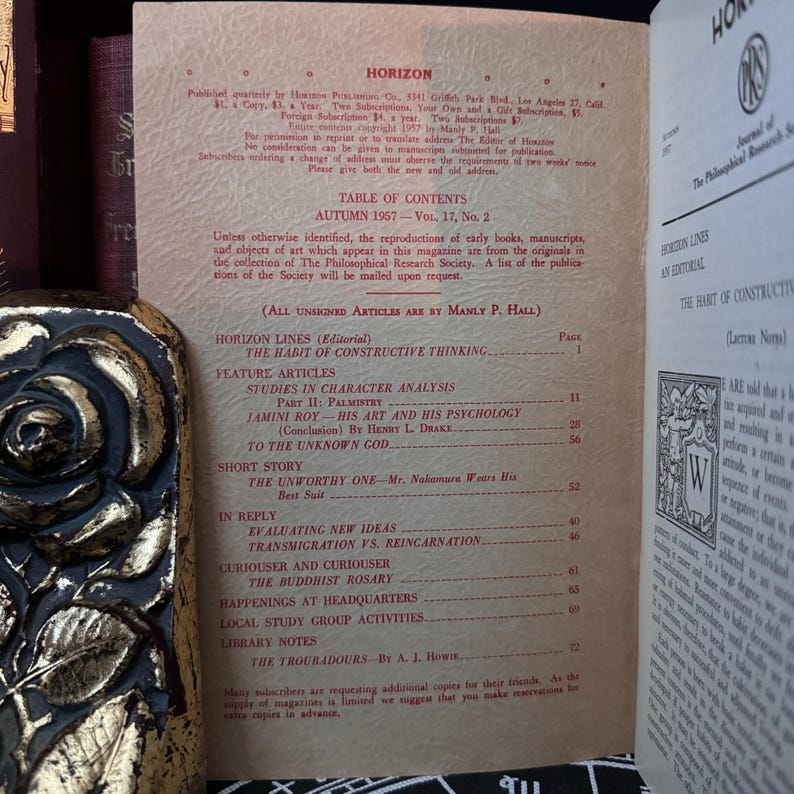 Horizon Journal Lot, Manly P Hall Philosophical Research Society ...