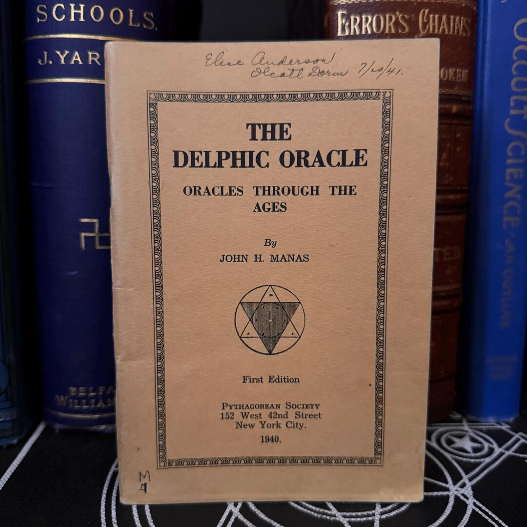The Delphic Oracle, Johm H Manas (1940, First Edition) - ILLUMINATI ...