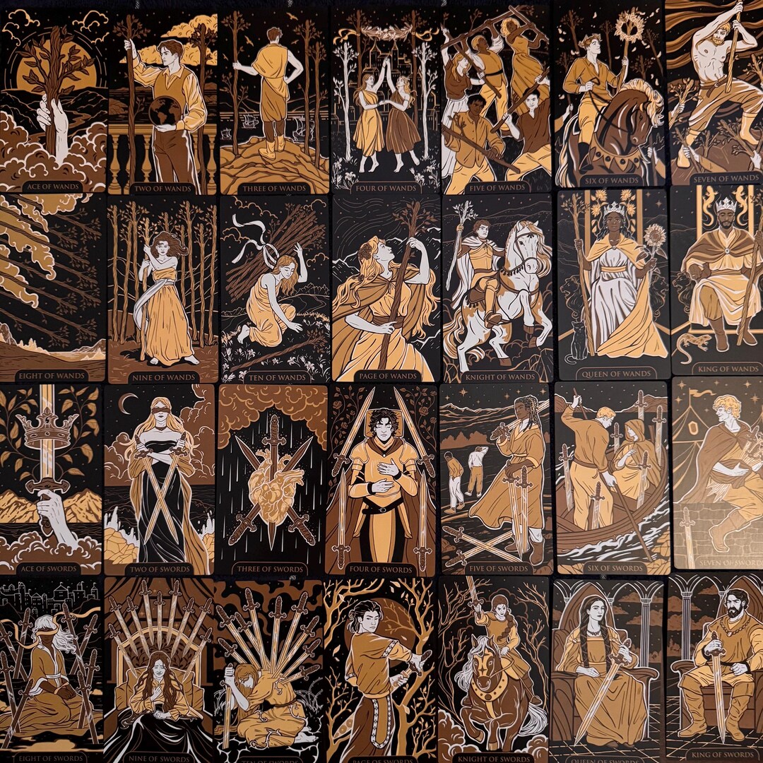 Gold Starlight Tarot Deck With Guide for Beginners Divination New Age ...