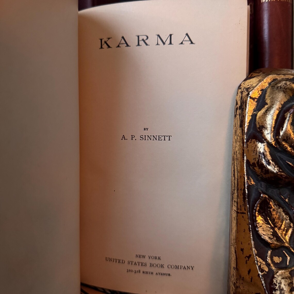 Karma, AP Sinnett 1889 Scarce Eastern Occult Metaphysics New Age ...