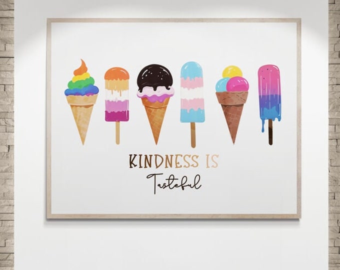 Safe Space for Everyone Poster Printable, Pride Flag Hearts, LGBTQ ...