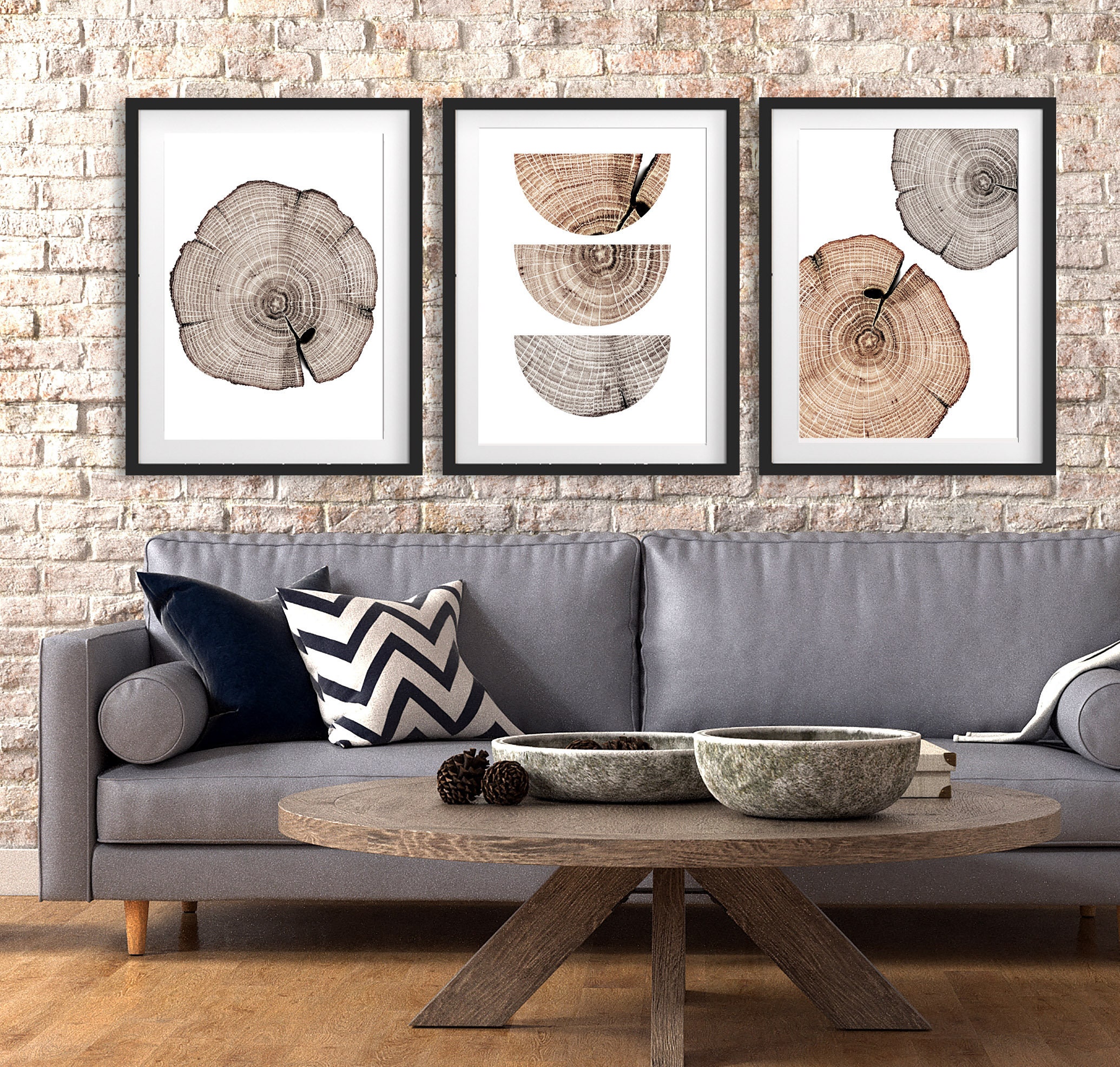 Tree Stump Prints Gallery Wall Art Variety Set of 5, Boho Wall Art ...