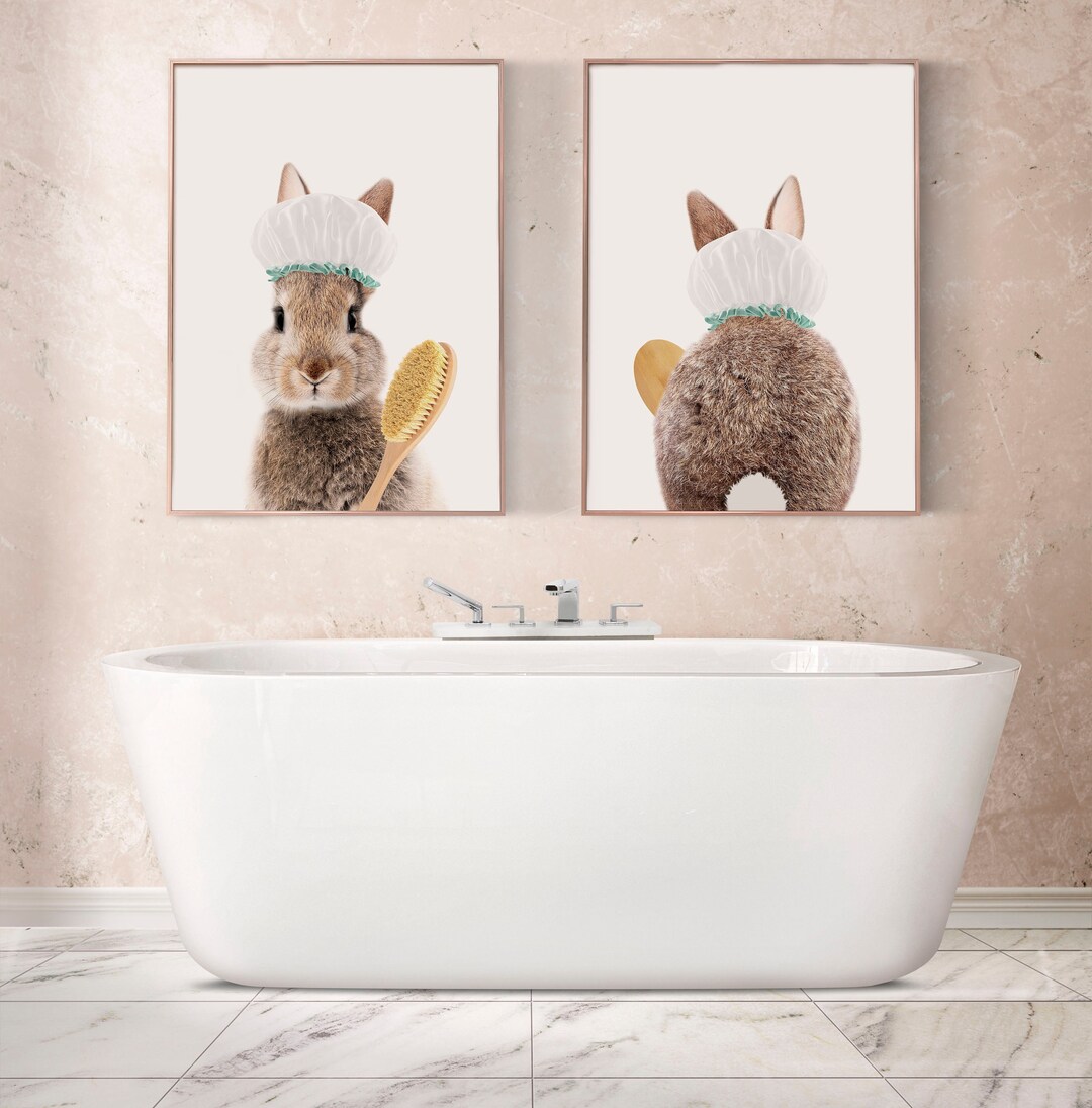 Kids Bathroom Art, Set of 2 - Children's Bathroom Art Prints, Printable ...