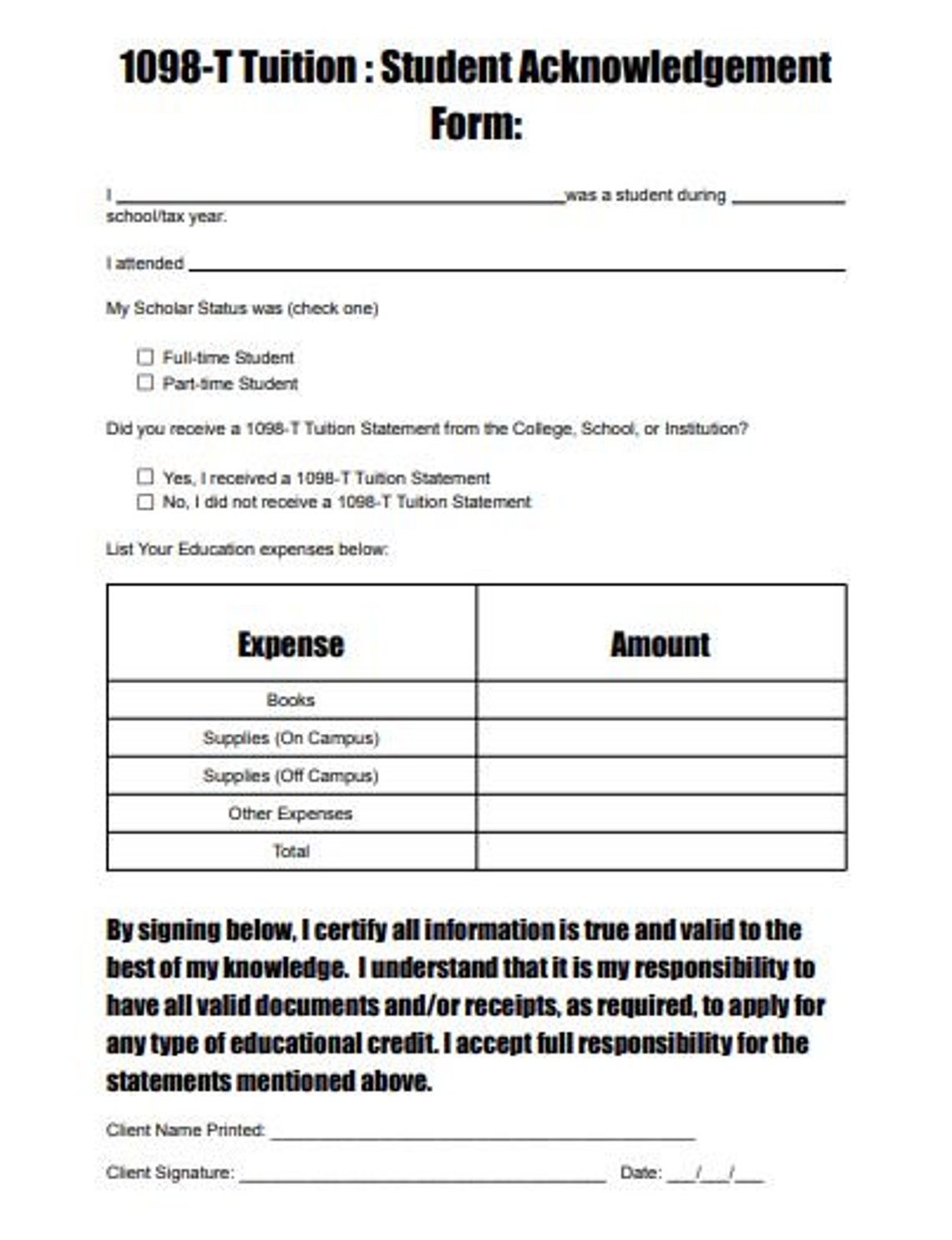 Taxpayer Information In-take Forms: Tax Office Client Questionnaire ...