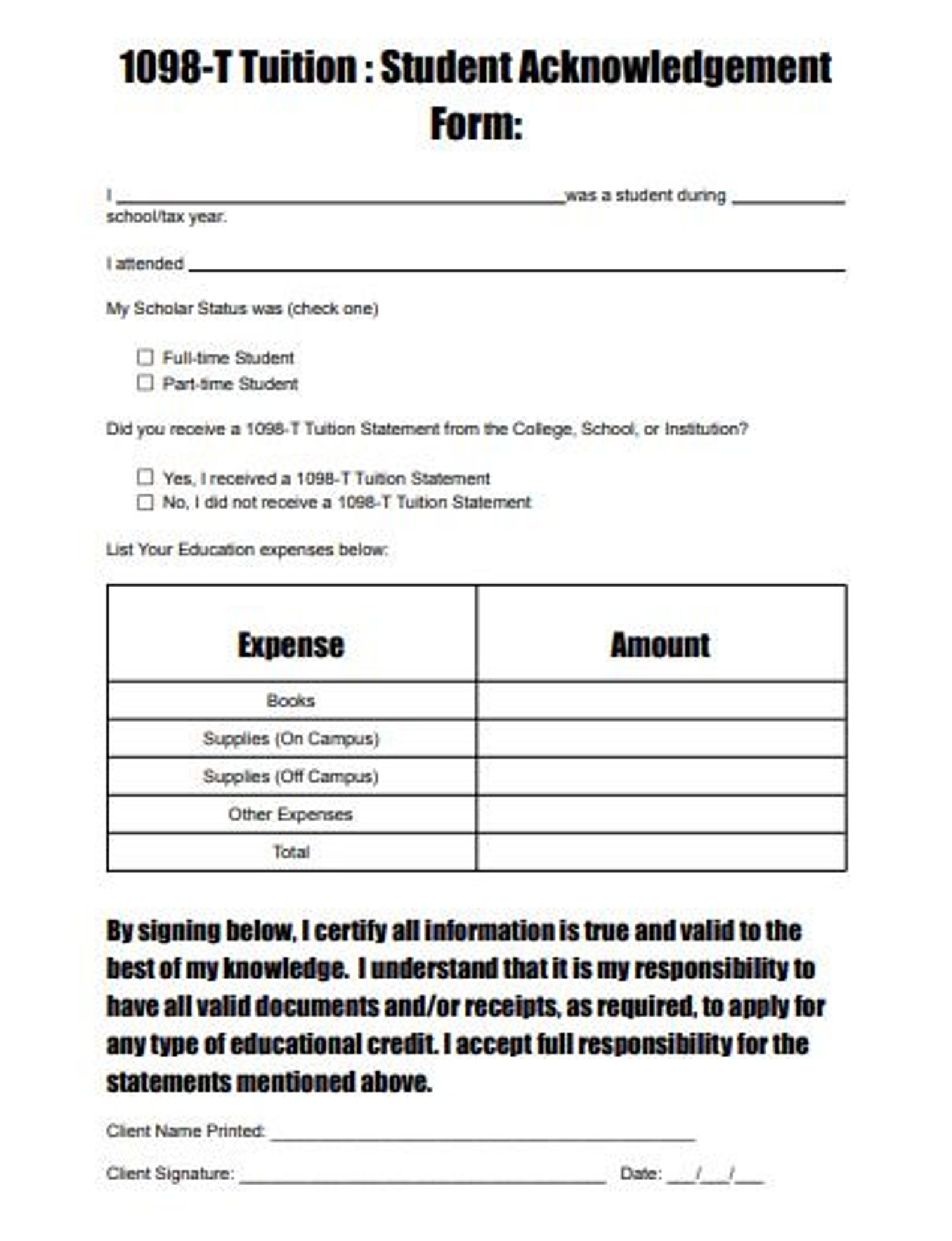 Taxpayer Information In-take Forms: Tax Office Client Questionnaire ...