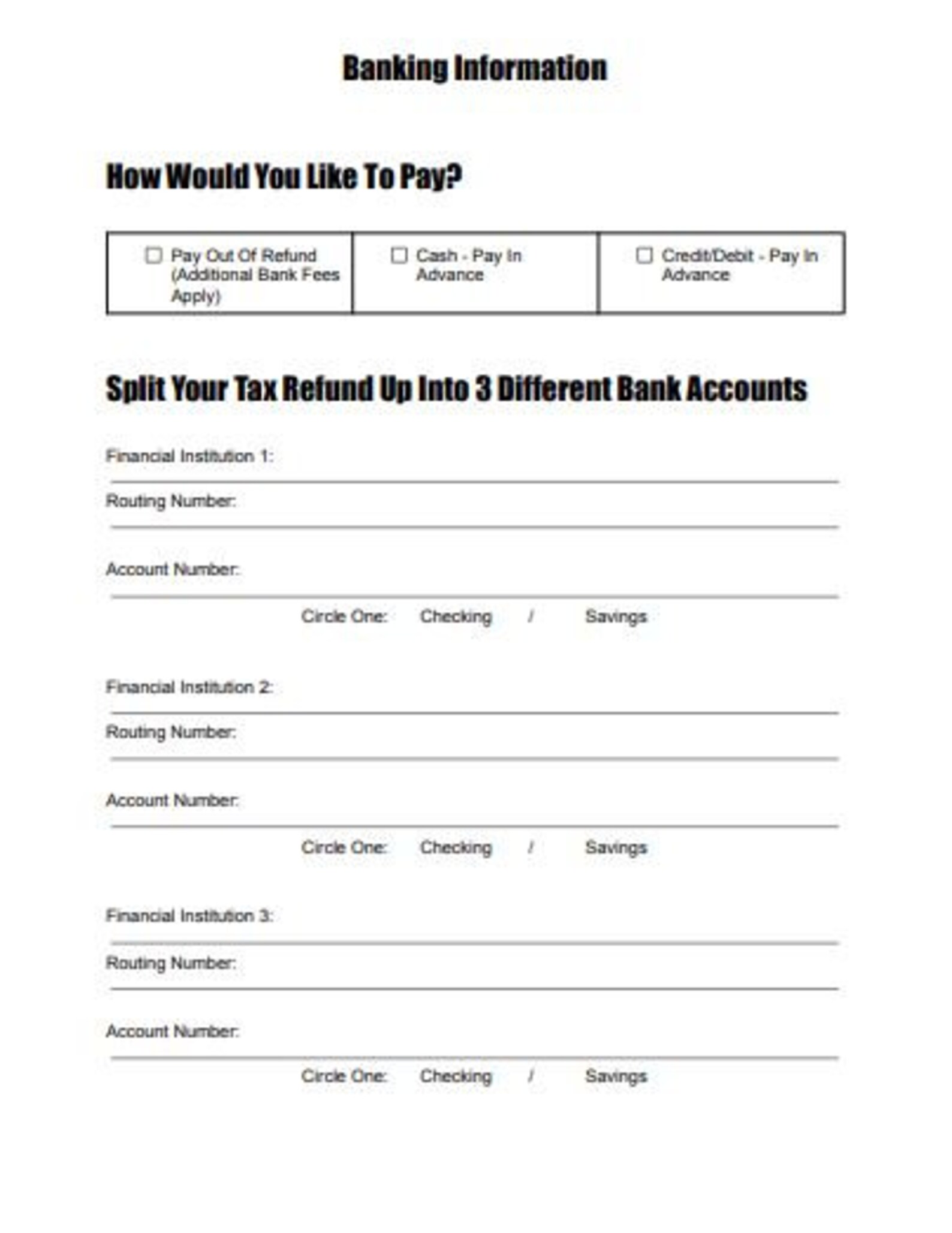 Taxpayer Information In-take Forms: Tax Office Client Questionnaire ...