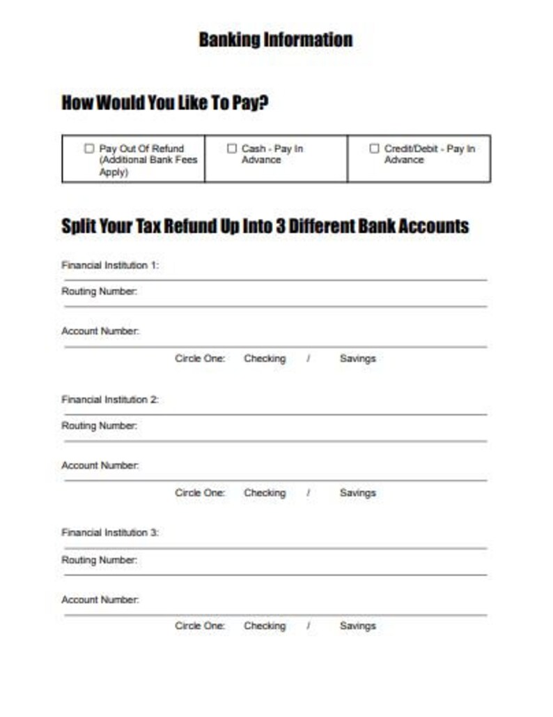 Taxpayer Information In-take Forms: Tax Office Client Questionnaire ...