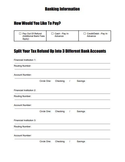 Taxpayer Information In-take Forms: Tax Office Client Questionnaire ...