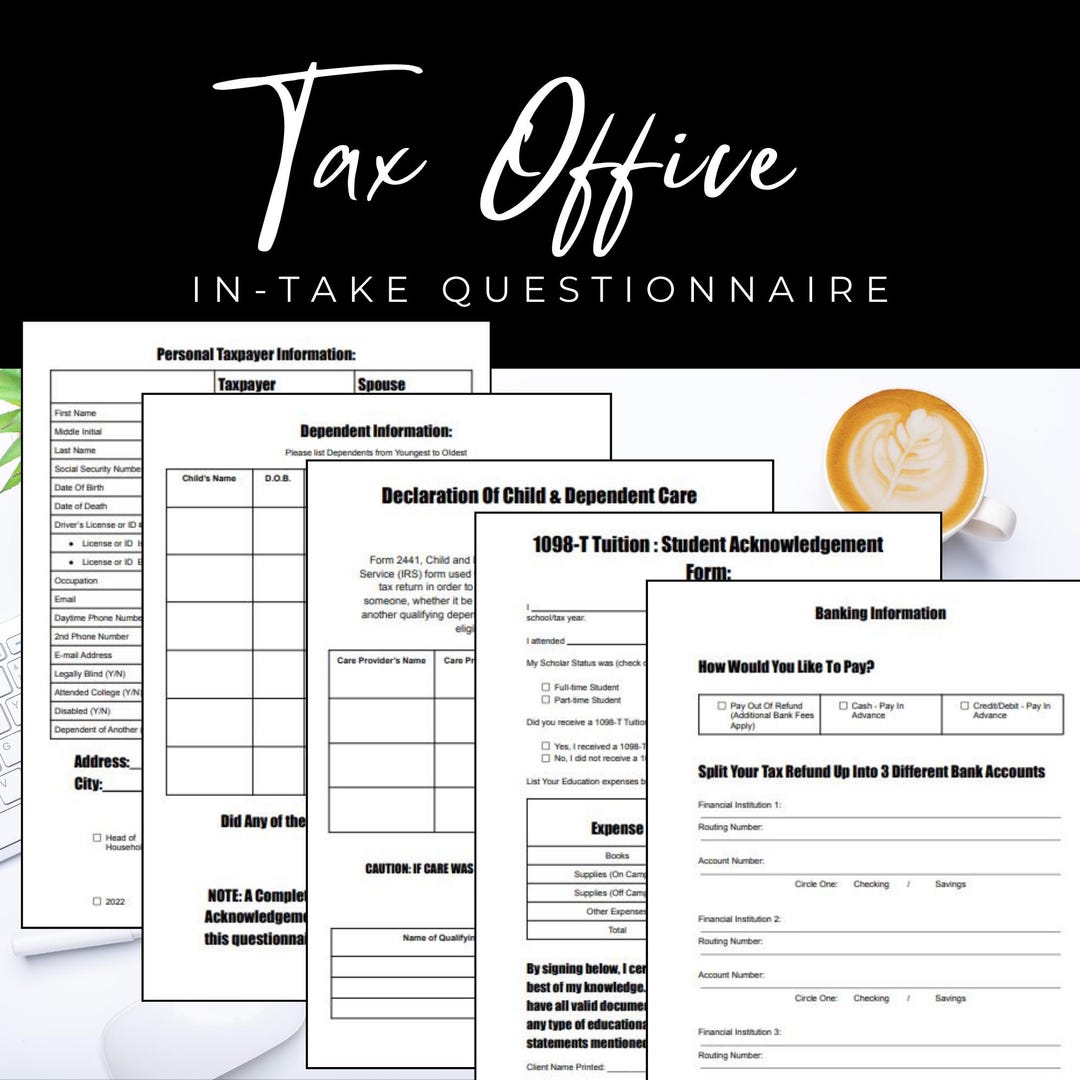 Taxpayer Information In-take Forms: Tax Office Client Questionnaire ...