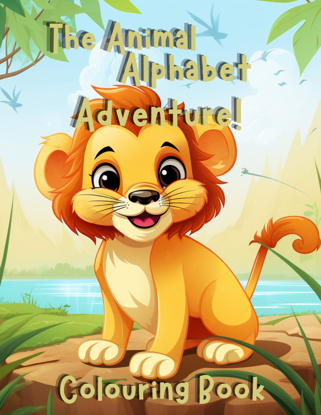 Happy Alphabet Animal Coloring Book for Kids: 25 Funny Animals. Easy ...
