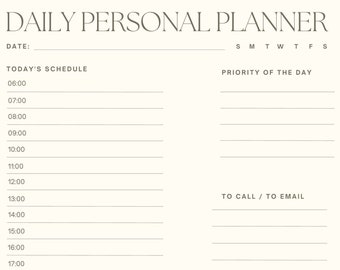 Daily Personal Planner - Etsy