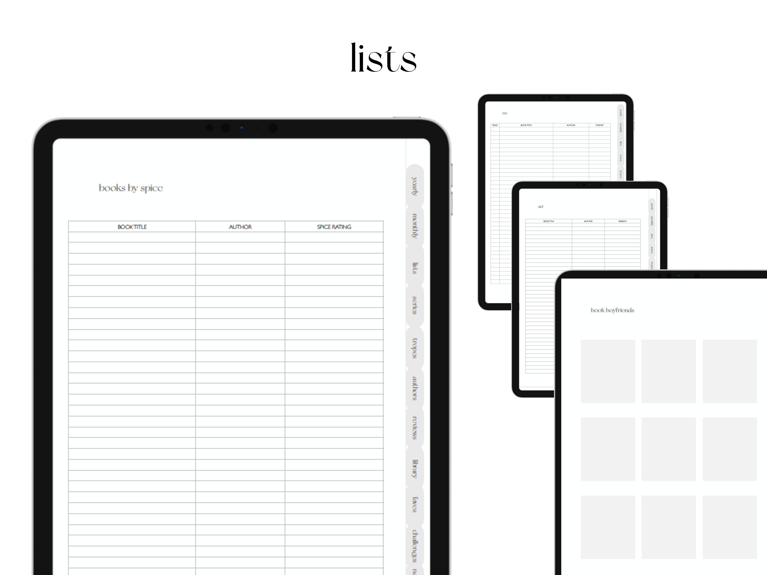 Digital Reading Journal SPICY ROMANCE Book Tracker Reading Log ...