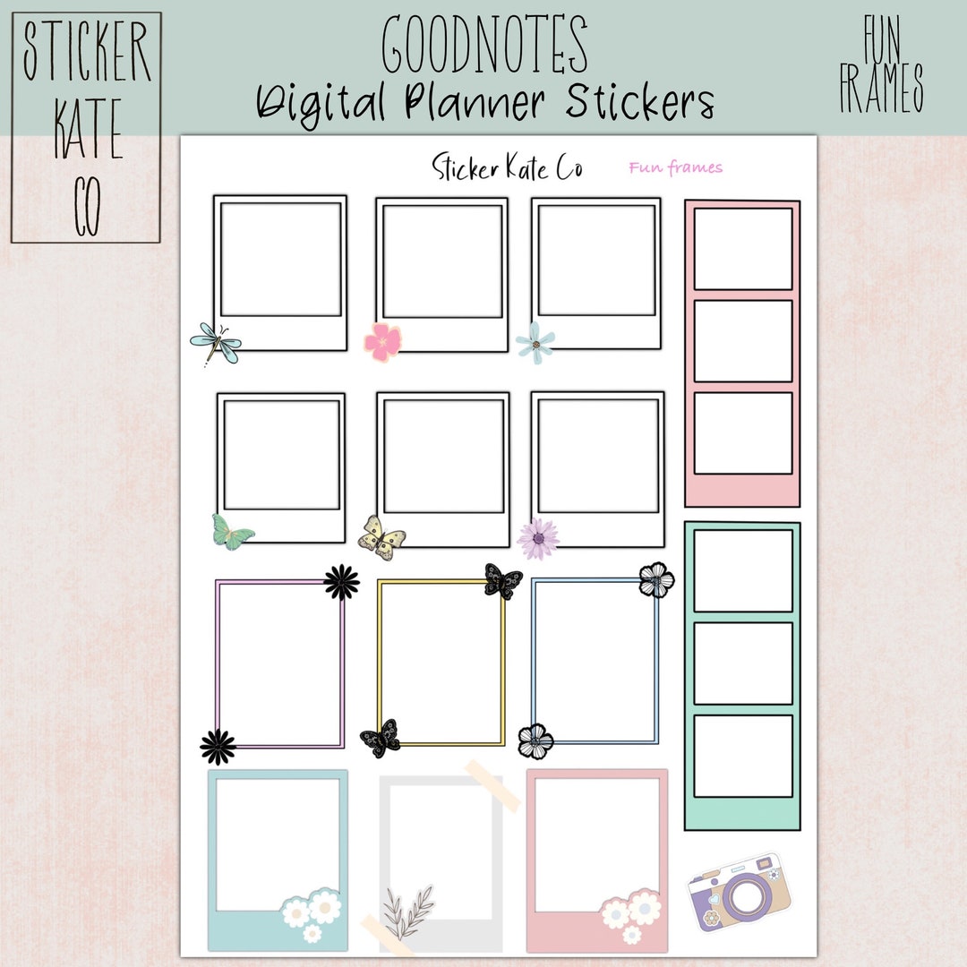 Digital Stickers for Goodnotes Sticker Png Picture Frame Stickers for ...