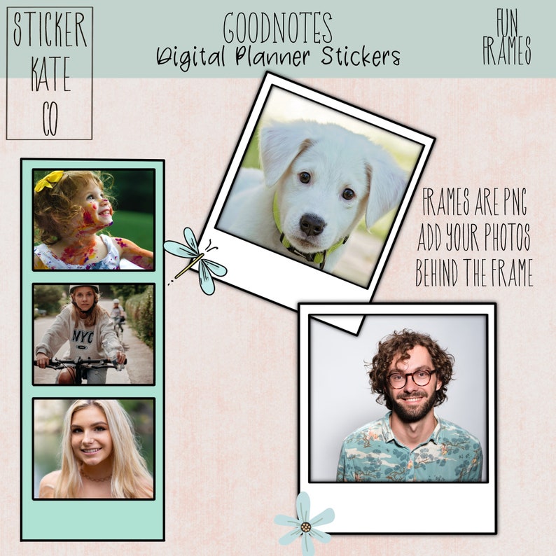 Digital Stickers for Goodnotes Sticker Png Picture Frame Stickers for ...