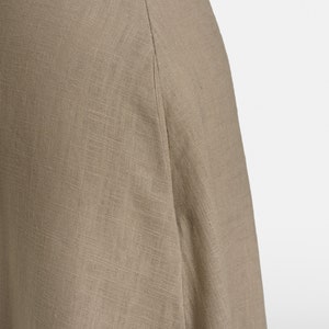 Long Skirt in Sand Color, Women's Linen Skirt With Pockets, Flattering ...