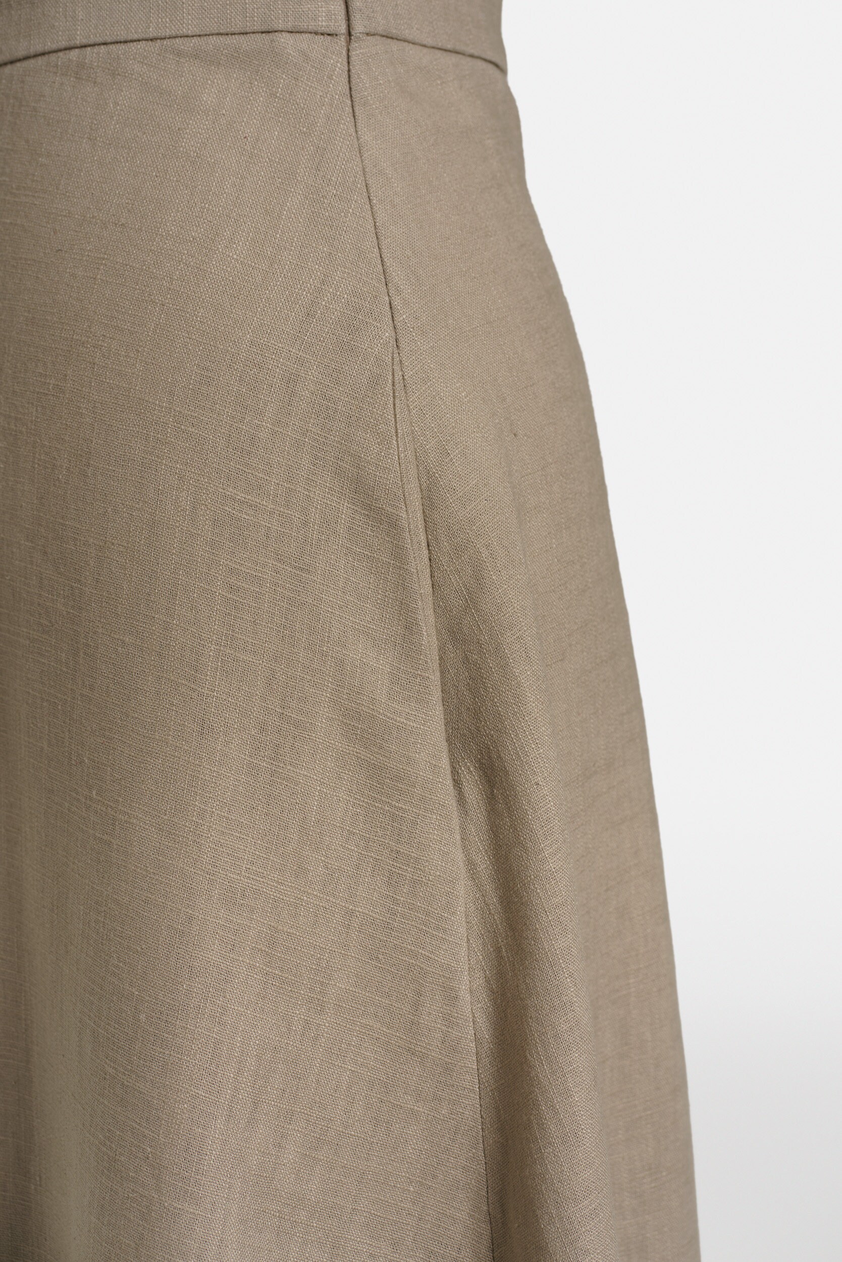 Long Skirt in Sand Color, Women's Linen Skirt With Pockets, Flattering ...