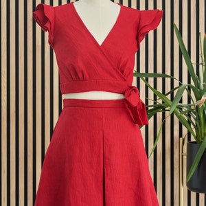 Linen Two Piece Set, Organic & Natural Linen Matching Evening Set for ...